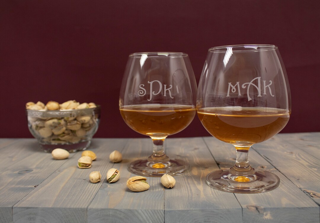 Personalized 12oz Brandy Sniftes, Set of 2 Custom Engraved Glass ...