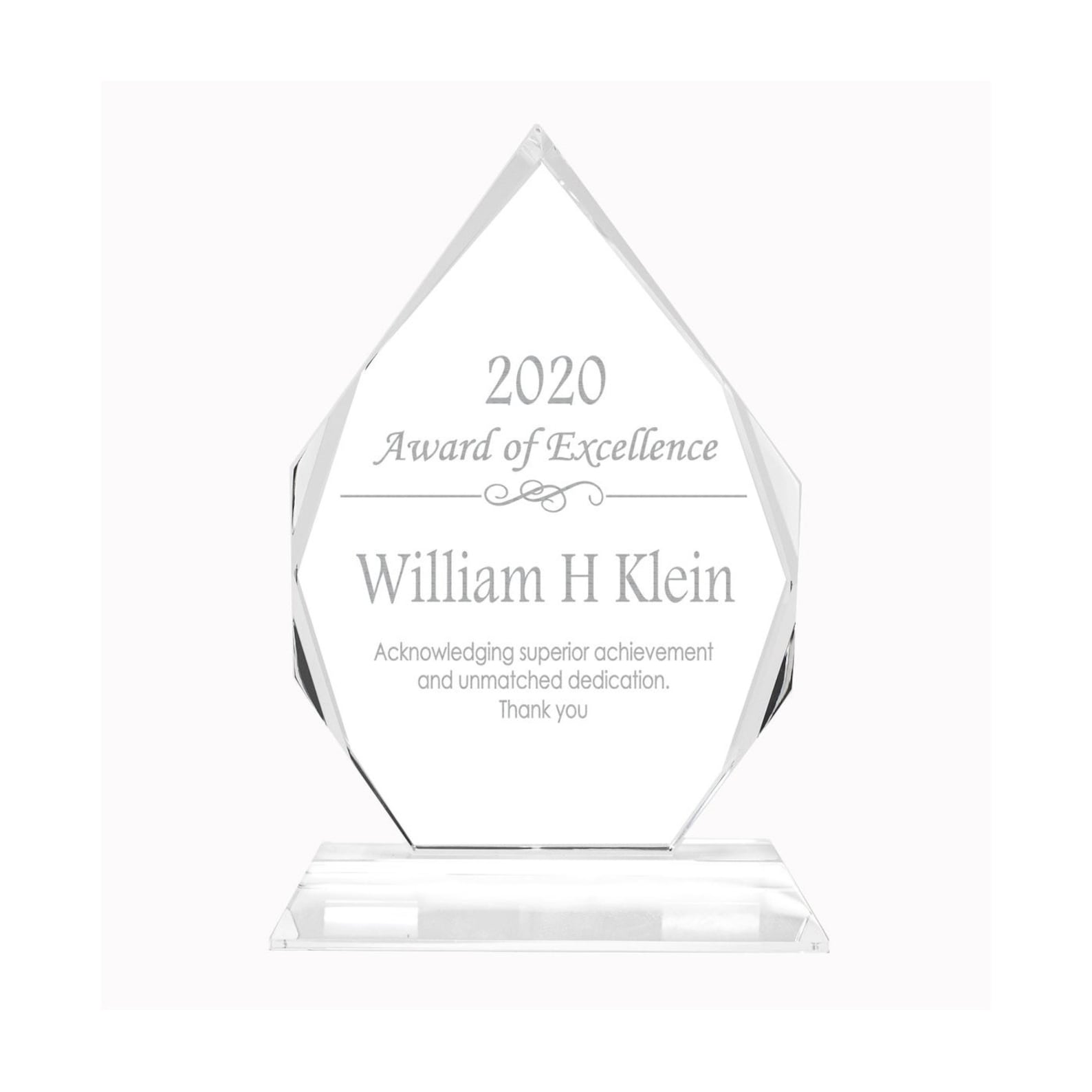 Personalized 7 Diamond Crystal Award Plaque Custom - Etsy