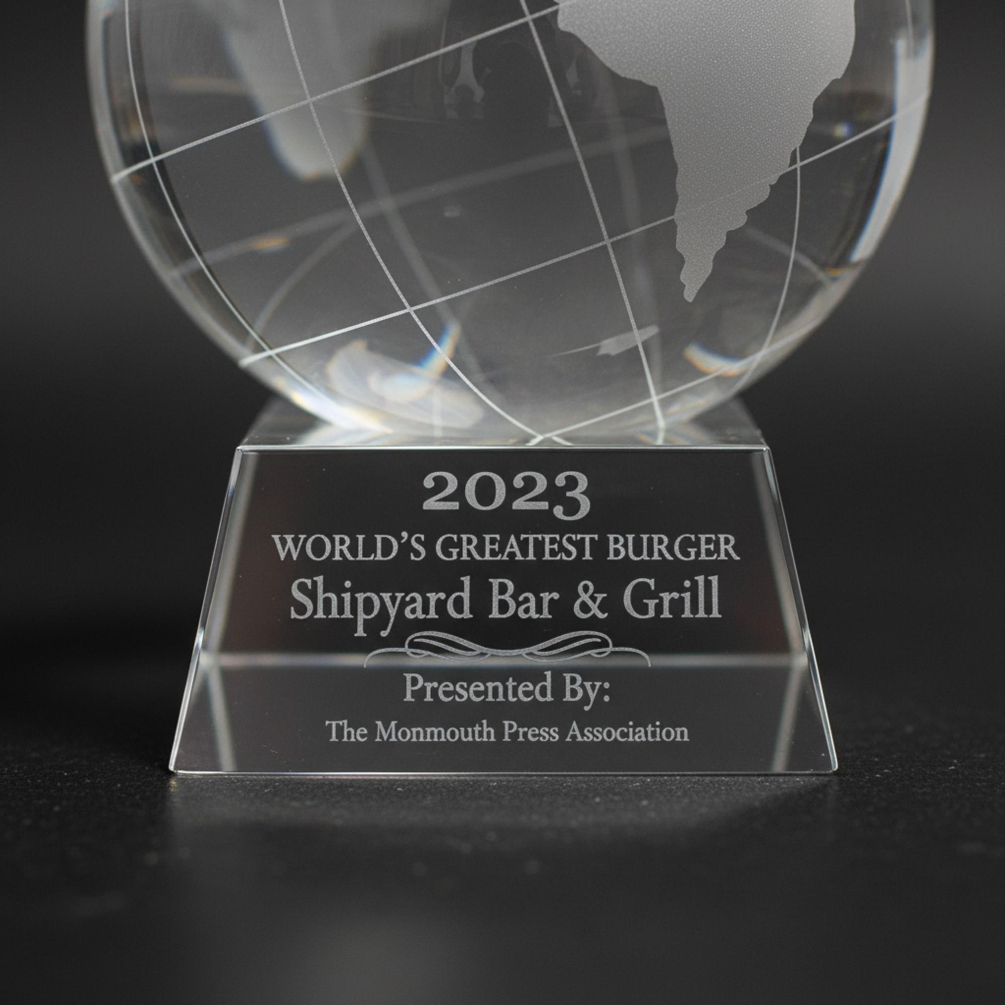 Ravanox Personalized 5 1/2" Crystal Globe Award, Custom Engraved Glass ...