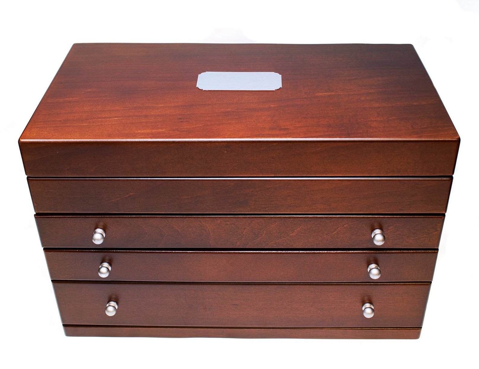 Mele & Co Brigitte Antique Walnut Personalized Jewelry Box With Drawers ...