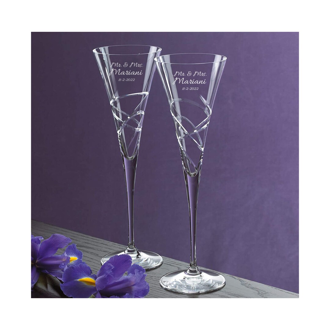 Lenox Bridal Personalized Adorn Wedding Champagne Flutes, Set of 2 ...
