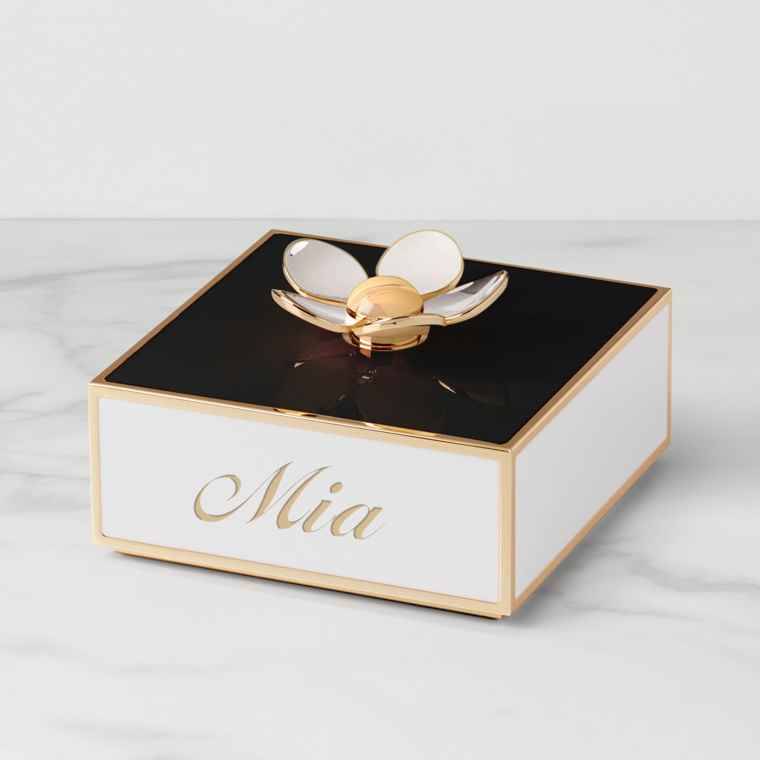 Kate Spade Personalized Make It Pop Black/white Floral Box, Custom ...