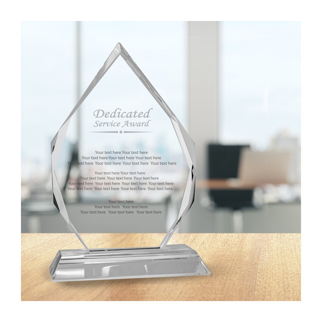 Ravanox 7 Diamond Crystal Dedicated Service Award, Custom Engraved ...