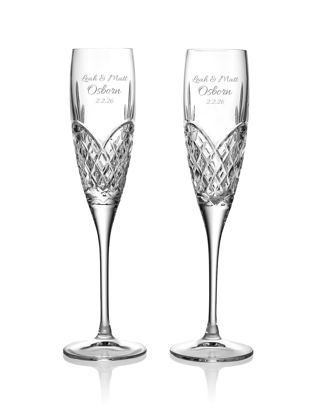 Waterford Personalized Love Forever Wedding Champagne Flutes, Set of 2 ...