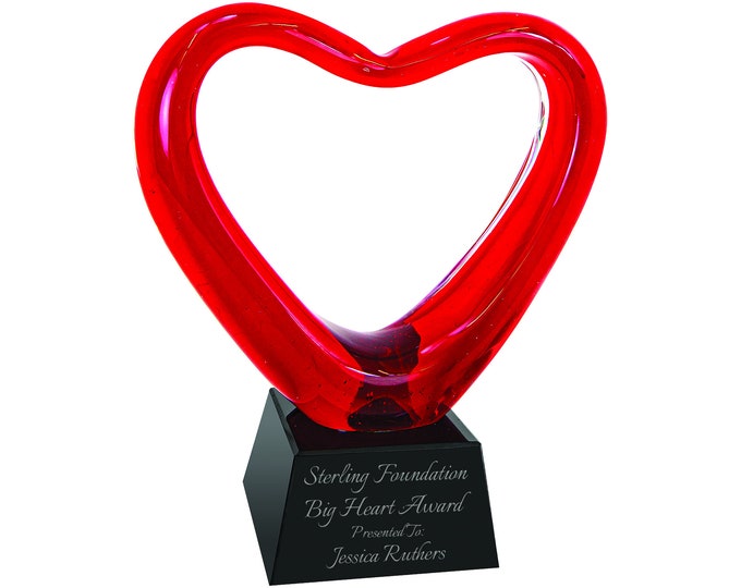 Solid Hand Blown Glass Heart With Interior Chambers - Etsy