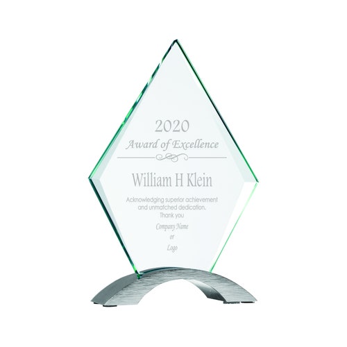 Personalized 7 Diamond Crystal Award Plaque Custom - Etsy