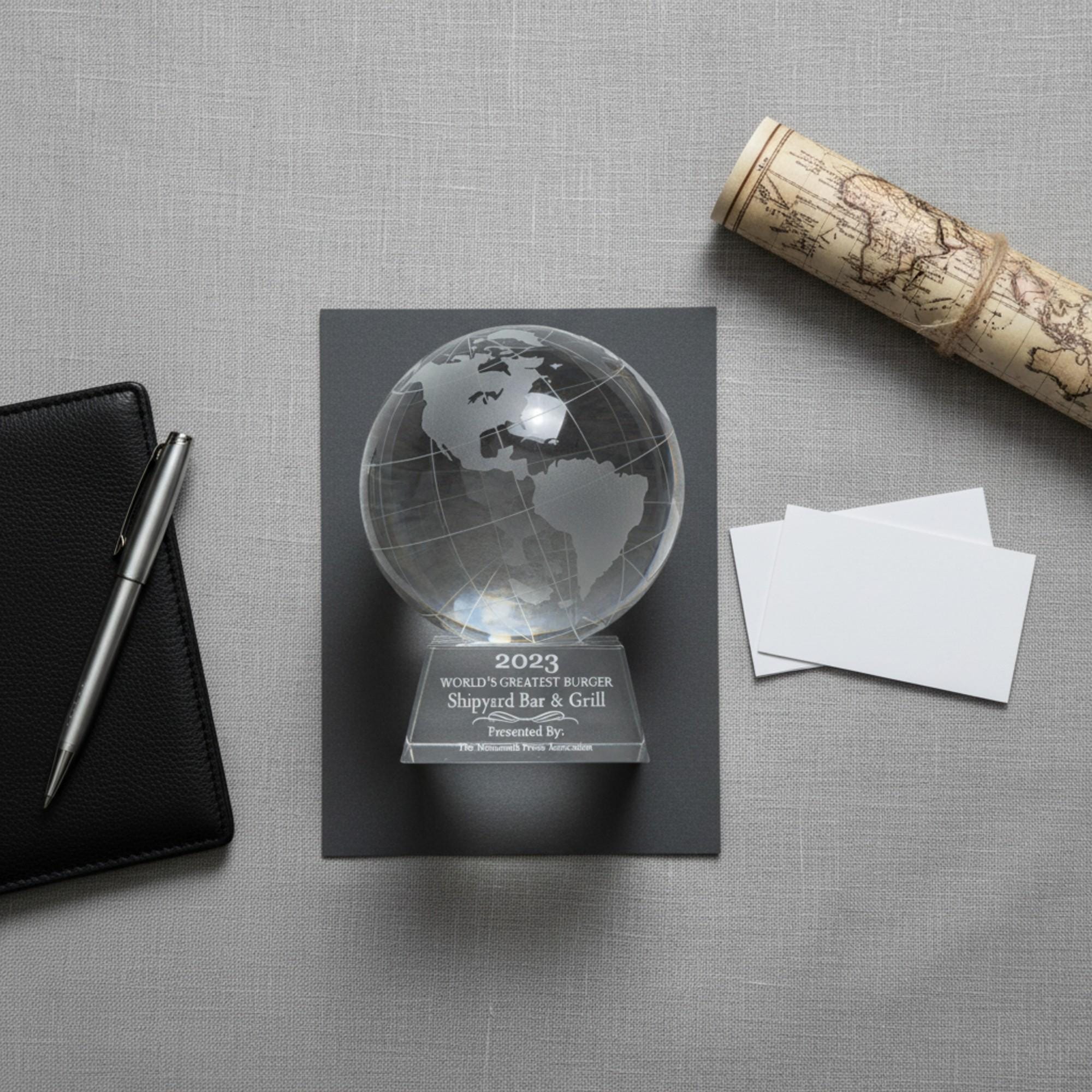 Ravanox Personalized 5 1/2" Crystal Globe Award, Custom Engraved Glass ...
