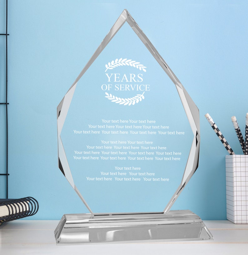 Ravanox 7" Diamond Crystal Years of Service Award, Custom Engraved ...