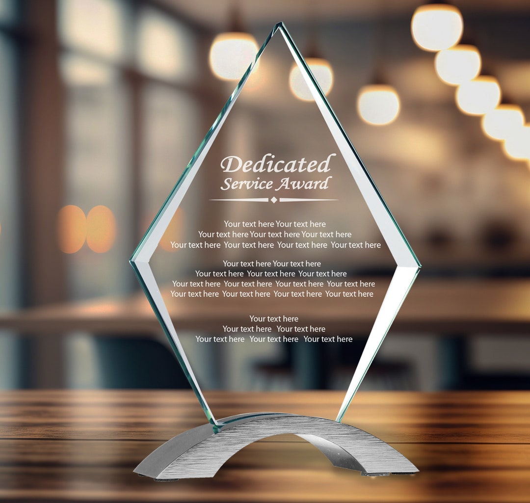 Ravanox 7 1/4" Diamond Cosmic Dedicated Service Award, Custom Engraved ...