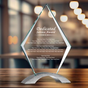 Ravanox 7 1/4" Diamond Cosmic Dedicated Service Award, Custom Engraved ...