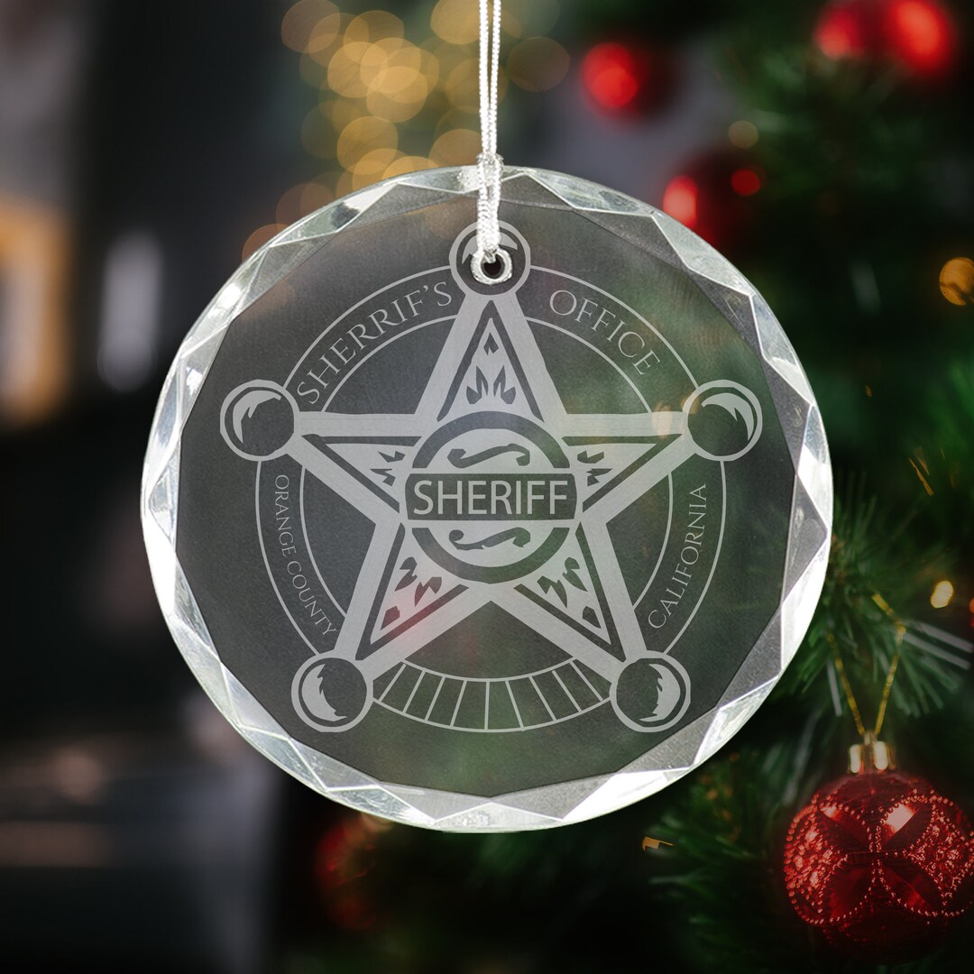 Ravanox Personalized Sheriff's Office Badge Ornament, Custom Engraved 3 ...