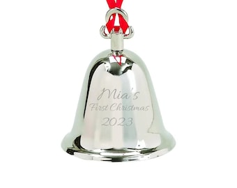 Sterling Silver Bell Ornament - Etsy