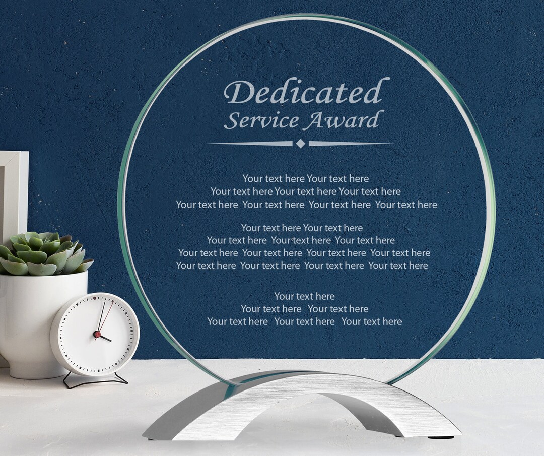 Ravanox 7 1/4" Round Cosmic Glass Dedicated Service Award, Custom ...