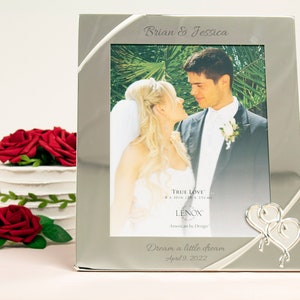 Lenox True Love Personalized 8x10 Picture Frame, Custom Engraved Silver ...