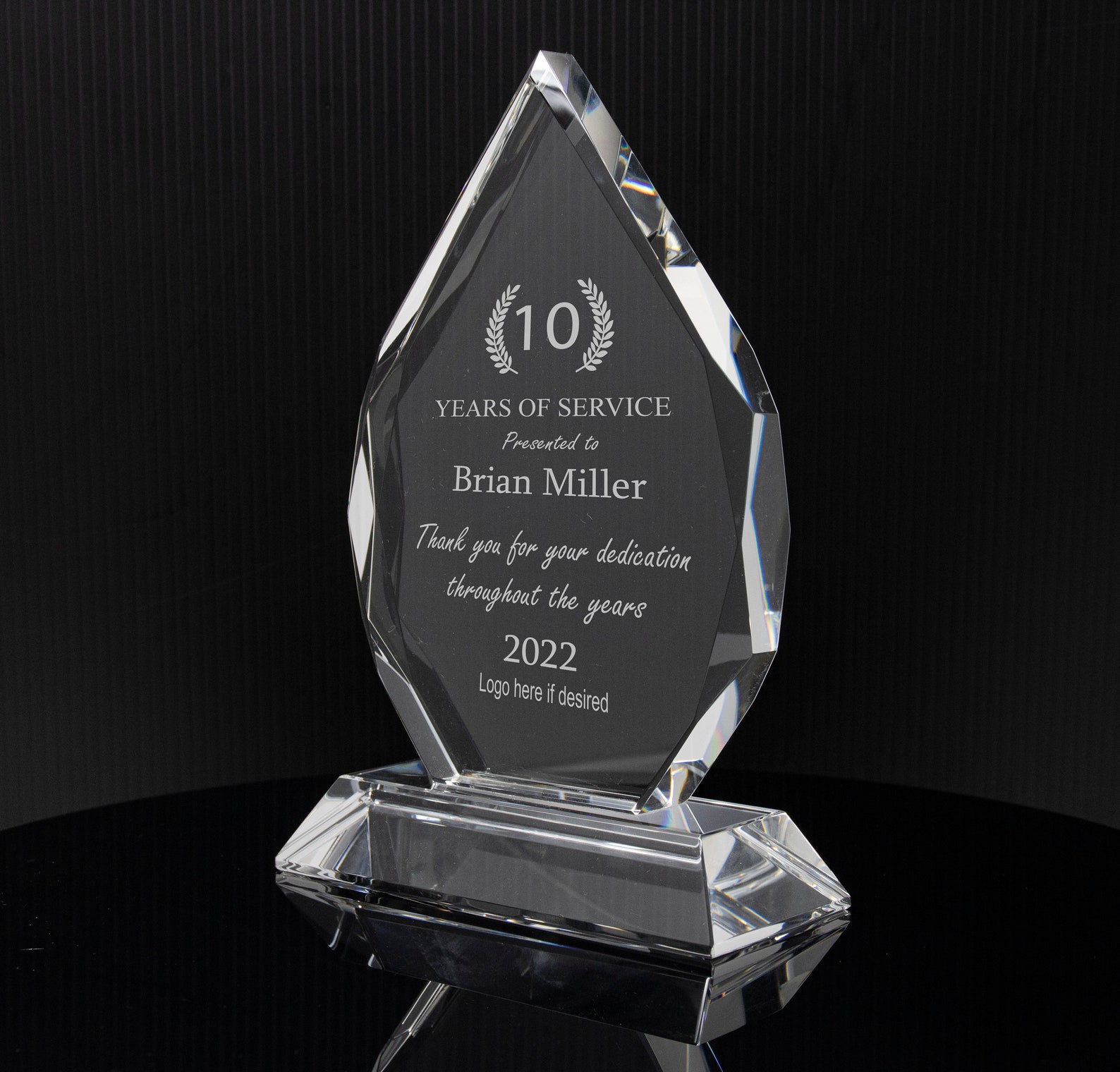 Personalized 7 Diamond Crystal Award Plaque Custom - Etsy