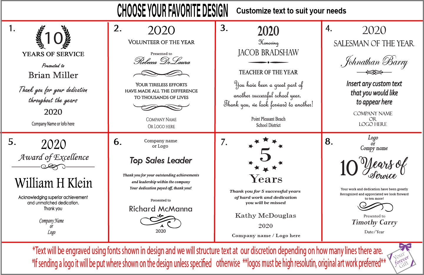 Personalized 8 1/2 Crystal Arch with Blue Accent | Etsy