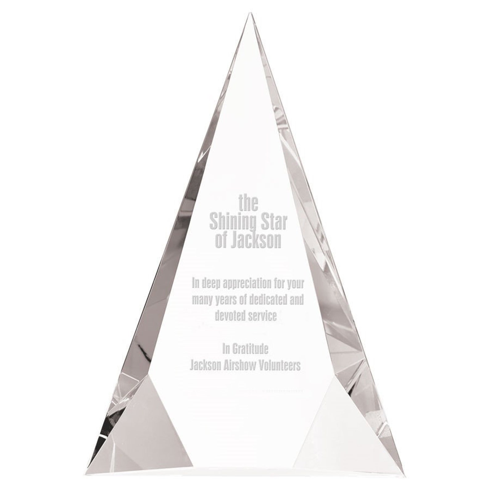 Personalized 6 X 8 Crystal Pyramid Plaque Award - Etsy