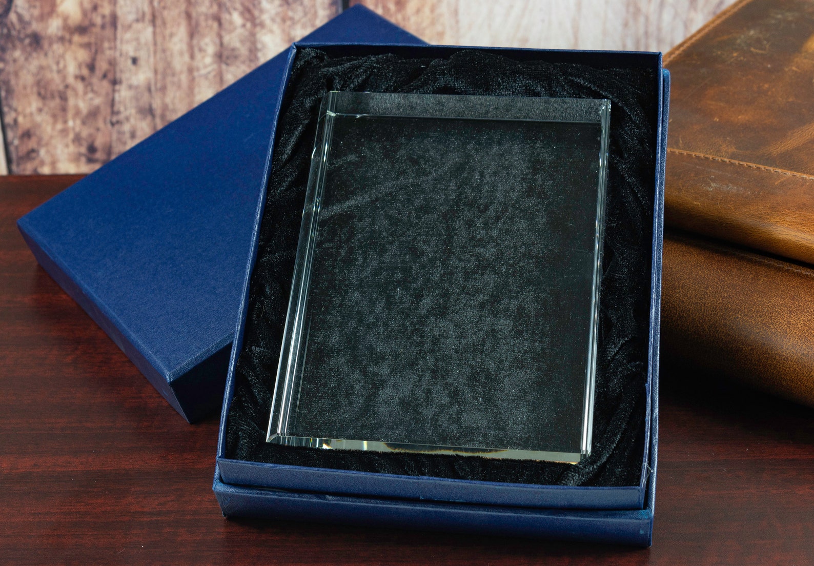 Personalized Crystal Book Award in Two Sizes / Custom Engraved Glass ...
