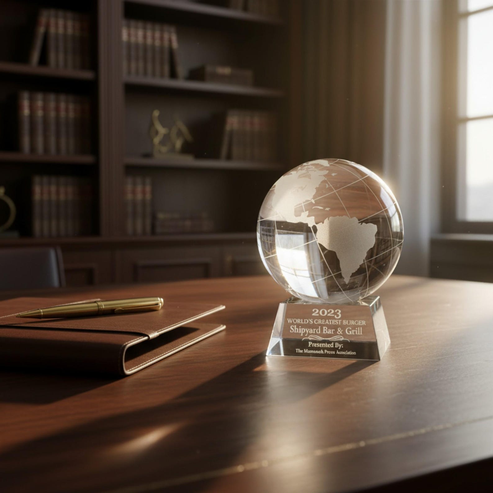 Ravanox Personalized 5 1/2" Crystal Globe Award, Custom Engraved Glass ...