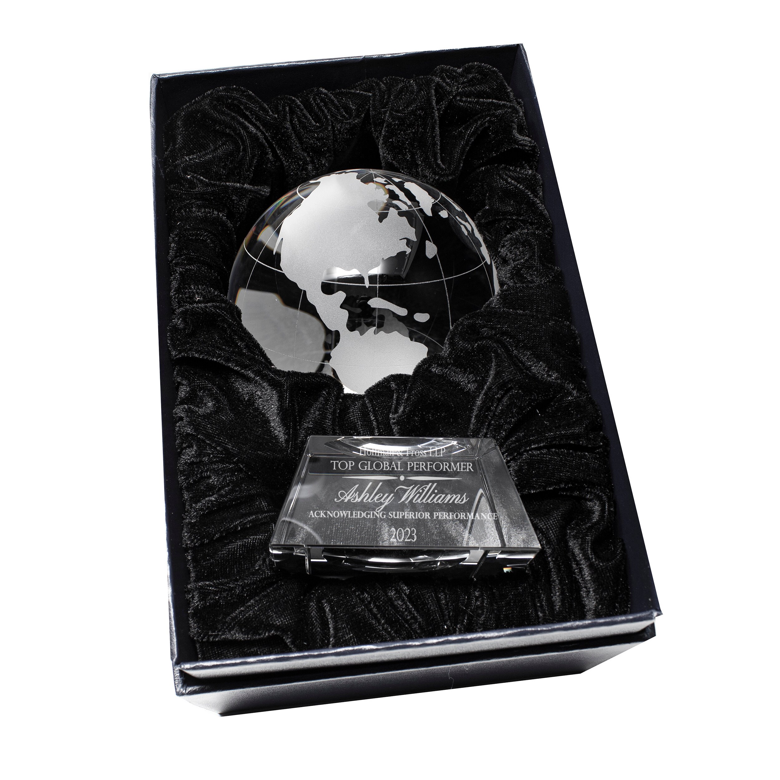 Ravanox Personalized 5 1/2" Crystal Globe Award, Custom Engraved Glass ...
