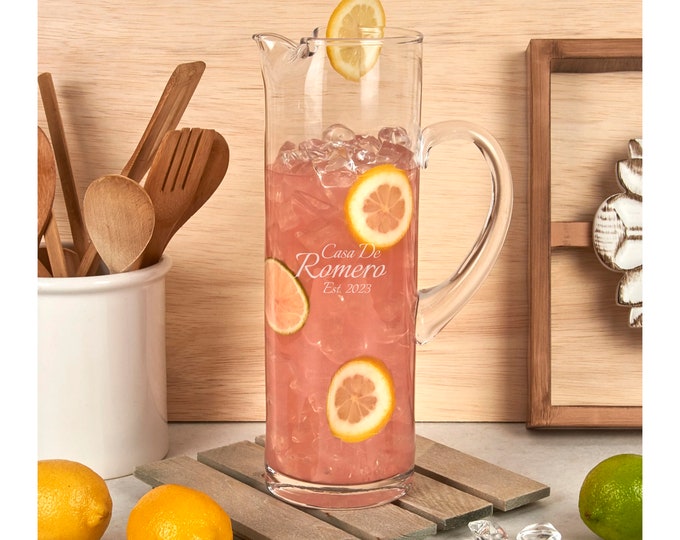 Badash Personalized Celebrate 32oz Crystal Pitcher, Custom Engraved ...