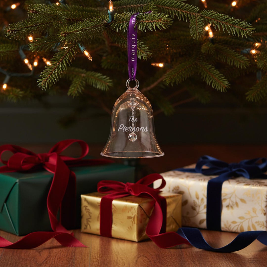 Marquis by Waterford Personalized 2026 Holiday Bell Ornament, Custom ...