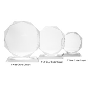 Ravanox Personalized Clear Crystal Octagon Award, Custom Engraved Glass Award for Employee ...