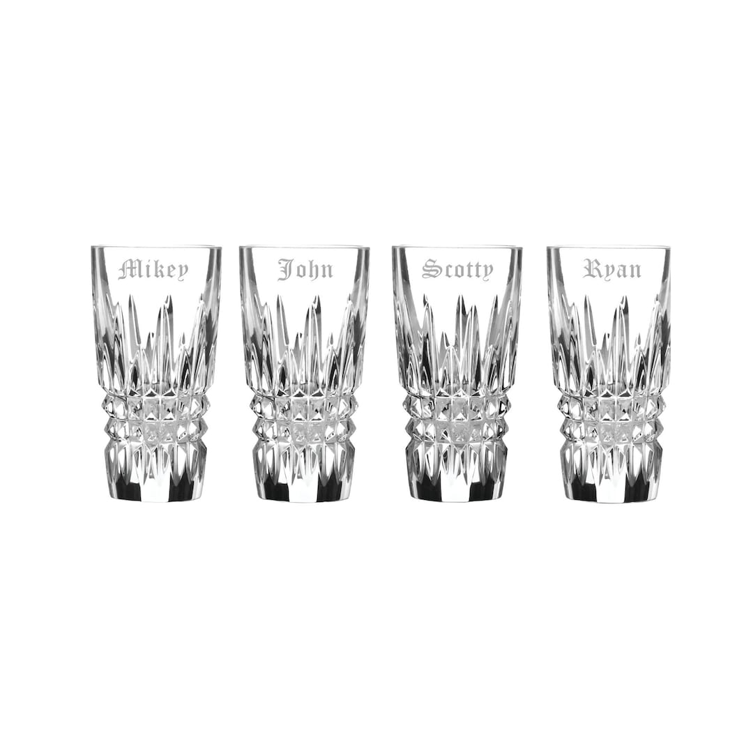 Waterford Personalized Lismore Diamond Shot Glasses, Set of 4 Custom ...
