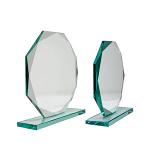 Personalized Octagon Jade Glass Award, Custom Engraved Glass Plaque for ...