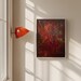 Fire Within Us – Dark Red Abstract Wall Art Print, Fine Art Poster ...