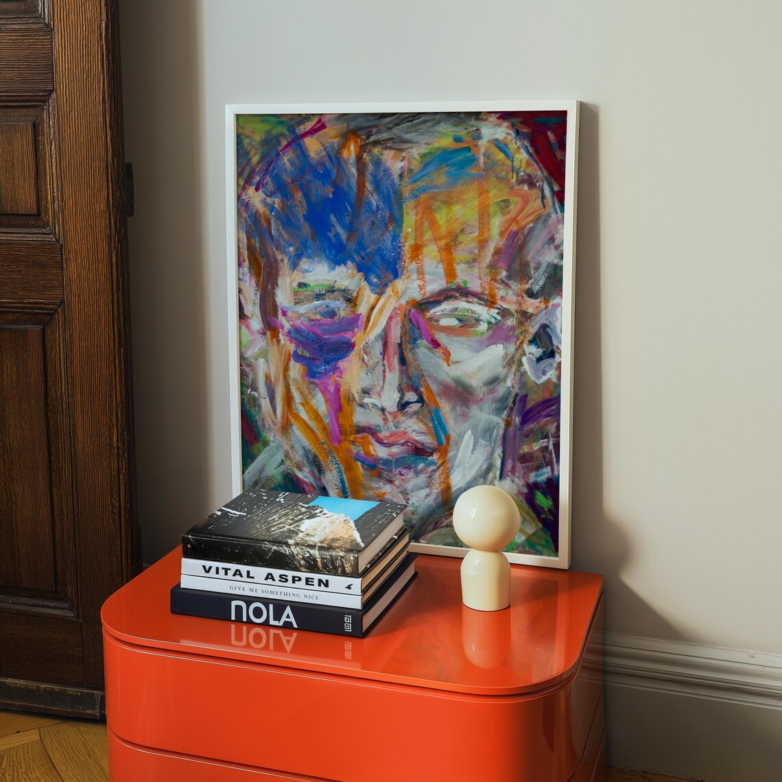 Poetry Portrait Metal Frame Poster – Abstract Expressive Face Art ...