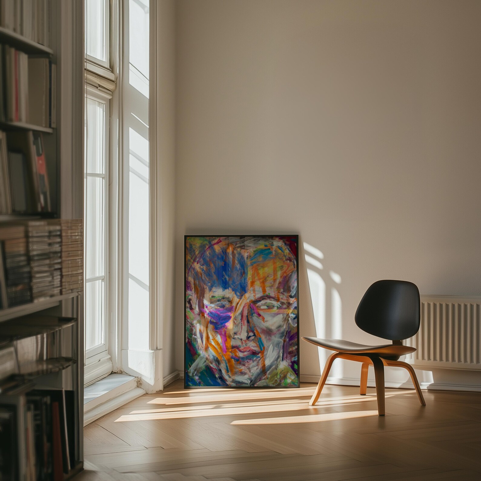 Poetry Portrait Metal Frame Poster – Abstract Expressive Face Art ...