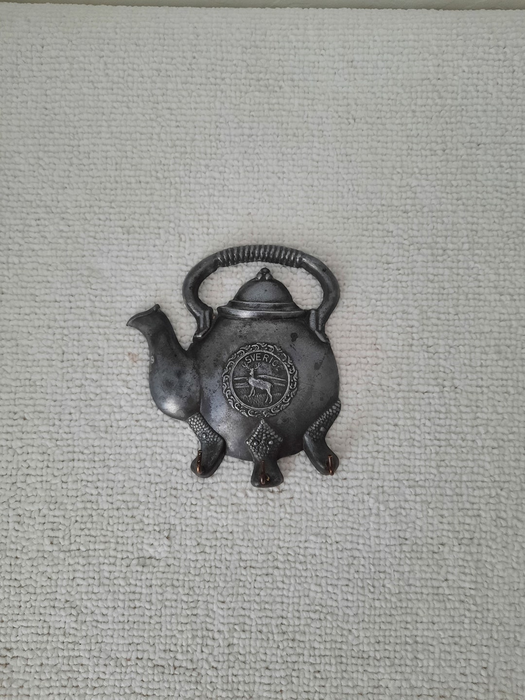 Vintage Teapot Wall Hook / Wall Hanger / Key Organiser / Teapot ...