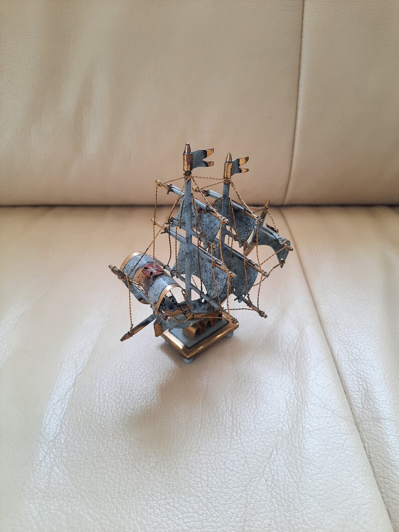 Hand Made Metal Model Ship From Portugal - Etsy