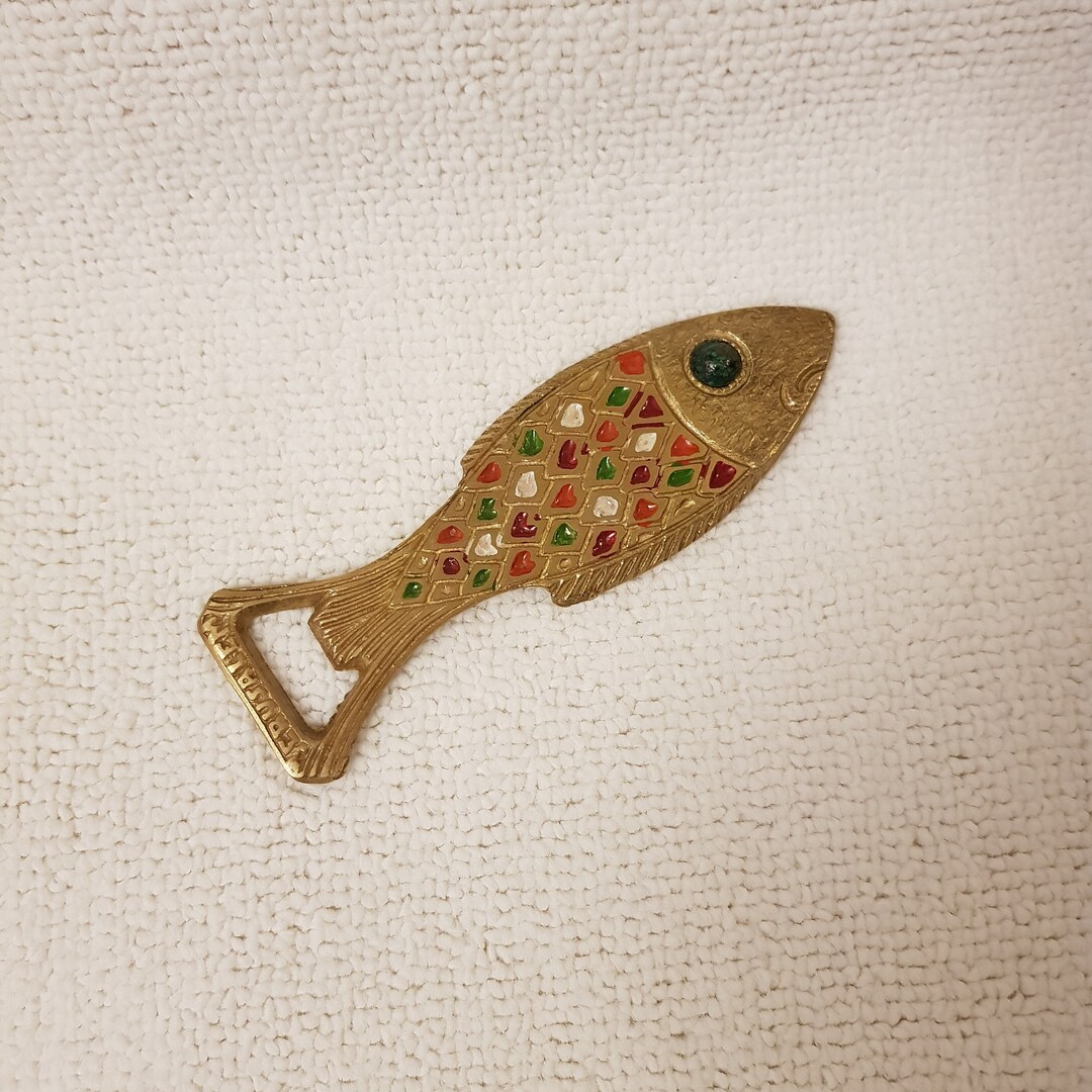 Vintage Solid Brass Bottle Opener by Wainberg Israel / Antique Dinning ...