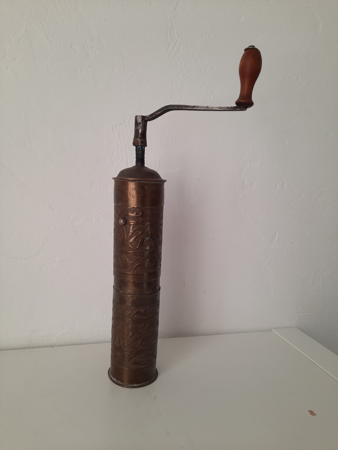 Vintage Pepper Salt Spice Grinder.vintage Brass and Metal Pepper Mill ...