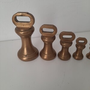 Vintage Set of 7 Brass Imperial Bell Weights From 1 Lb to 0.25 Oz ...