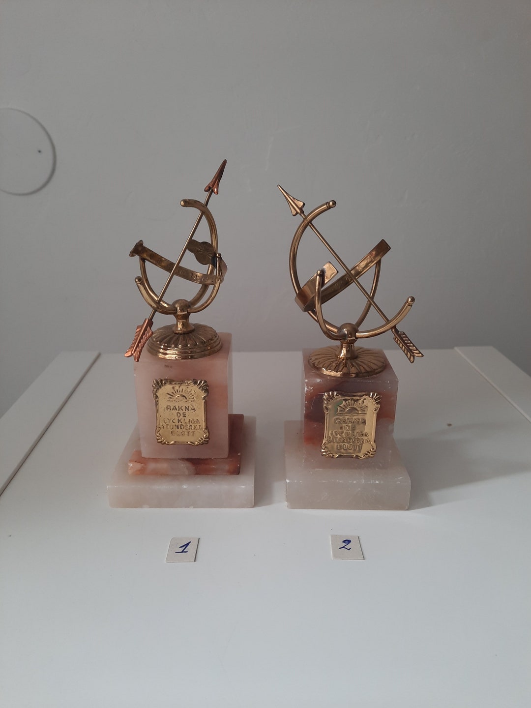 One!mid Century Modern Solid Brass Heavy Gnomon - Shadow Clock on ...