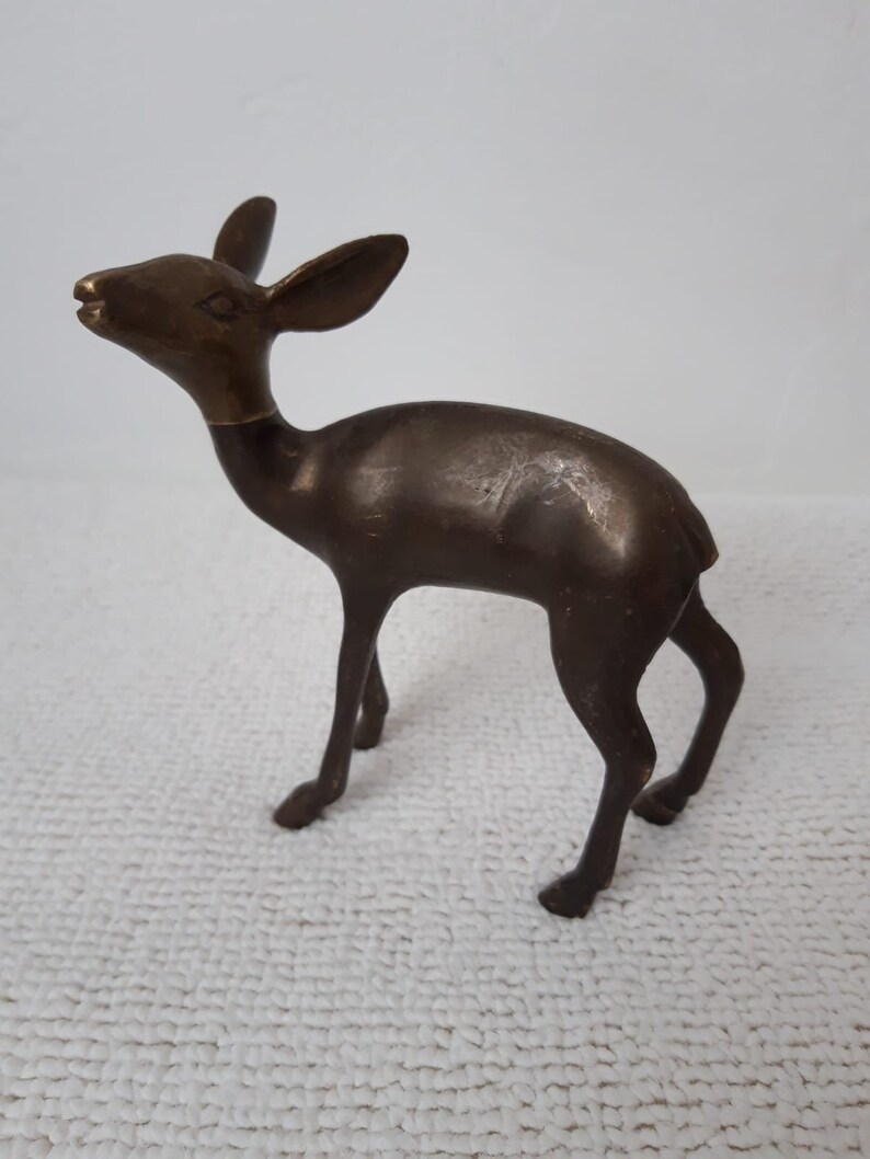 Solid Brass Deer Figurine From 1970s Vintage Brass Figurine - Etsy