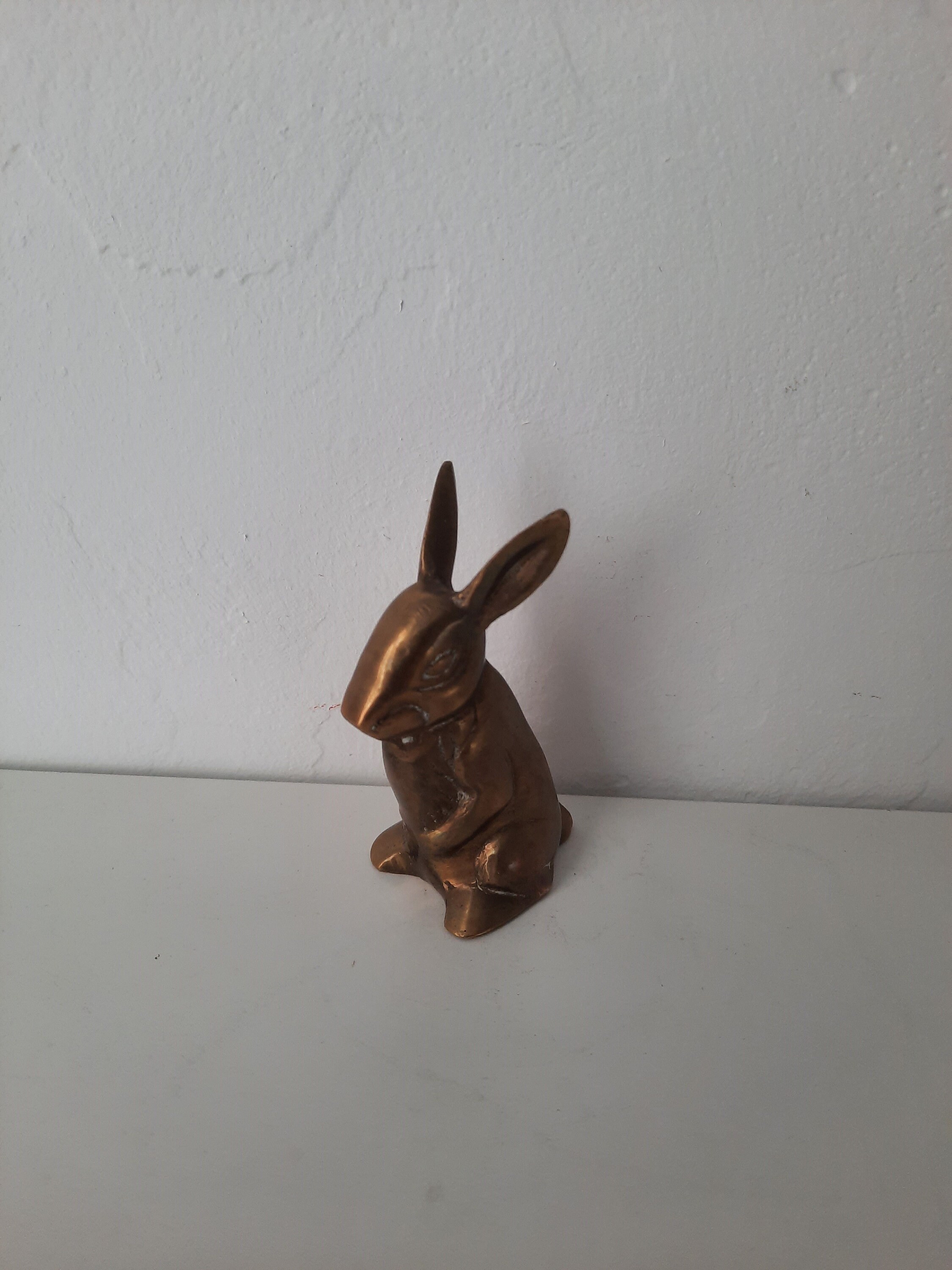 Vintage Brass Hare Figurine / Antique Brass Rabbit Figurine - Etsy