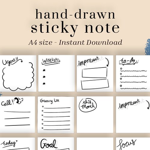 Wellness Sticky Note Printable 3x3 Bullet Journal Bujo | Etsy