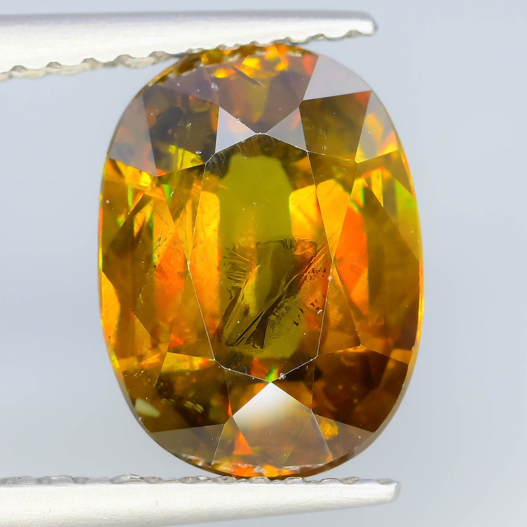 Natural Sphene for Jewelry Making, Multi Color Fire, Imperial Sphene ...