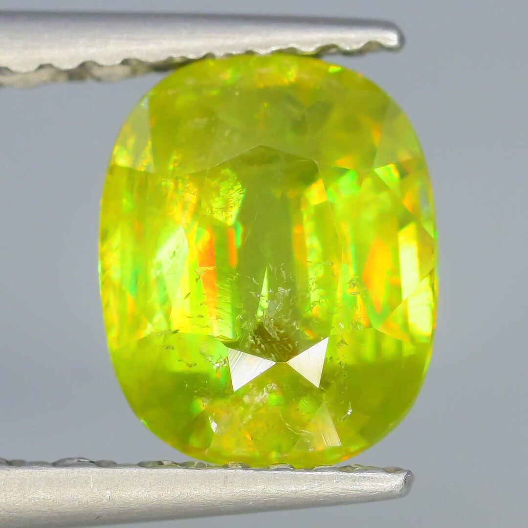 Natural Sphene for Jewelry Making, Multi Color Fire, Imperial Sphene ...