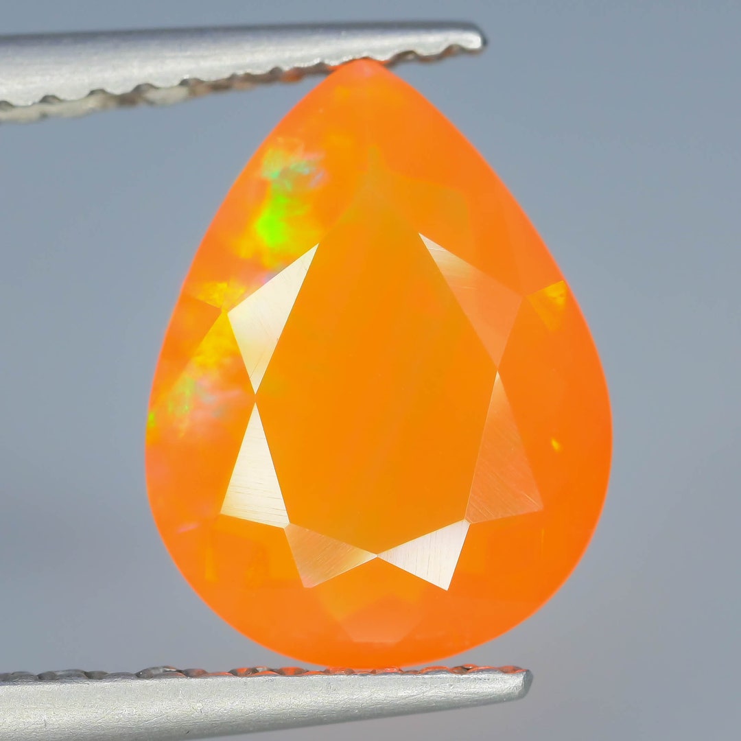Rare, Transparent, Orange Color 1.58 Ct Mexican Fire Opal ~ Dimensions ...