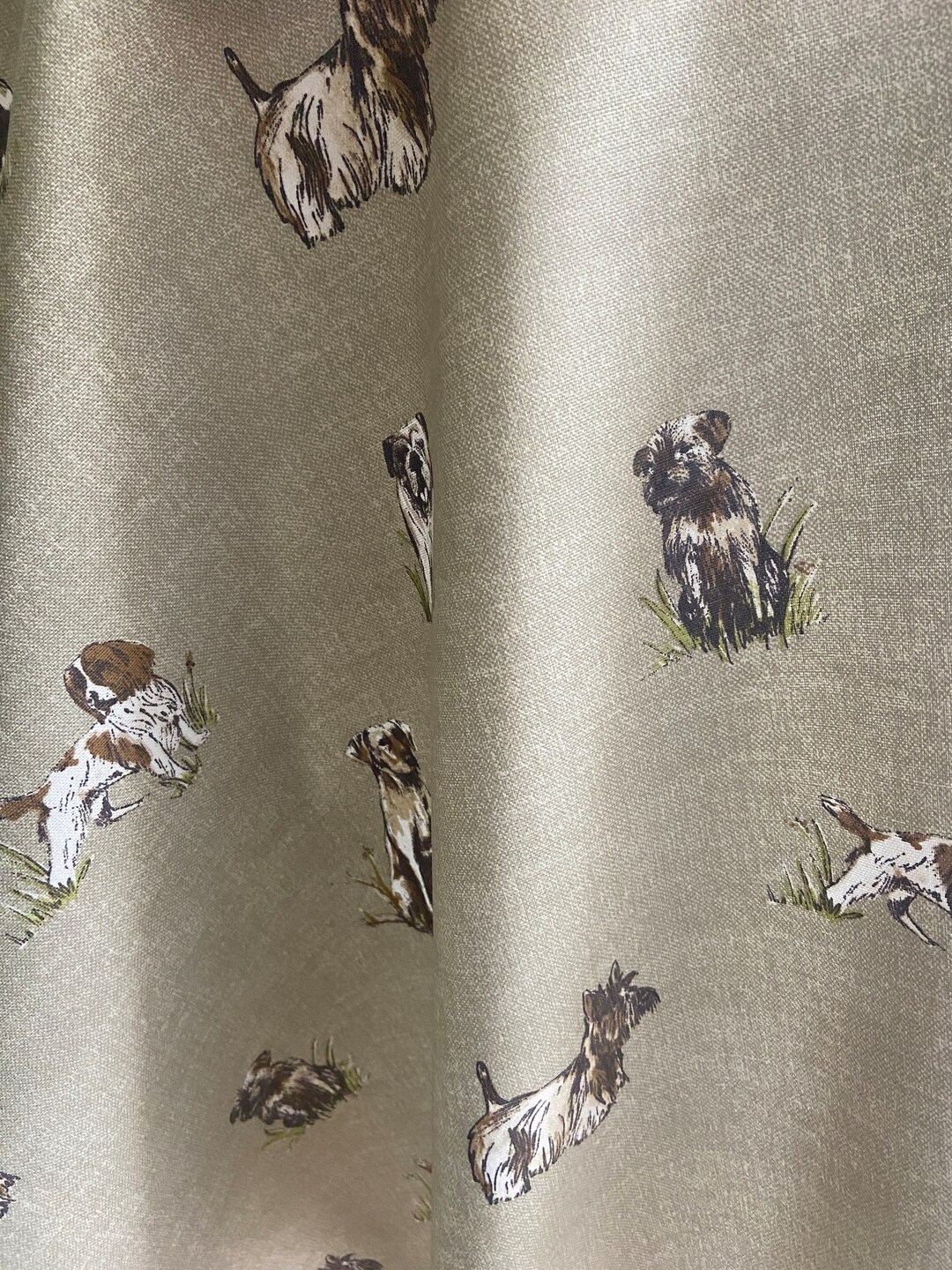 Cotton Cafe Curtain: Rod Pocket Valance, Dogs on Beige - Etsy
