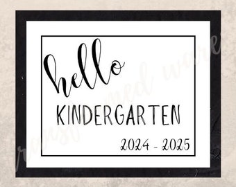 Hello Preschool 2024 2025 First Day of Preschool Back to School Sign ...