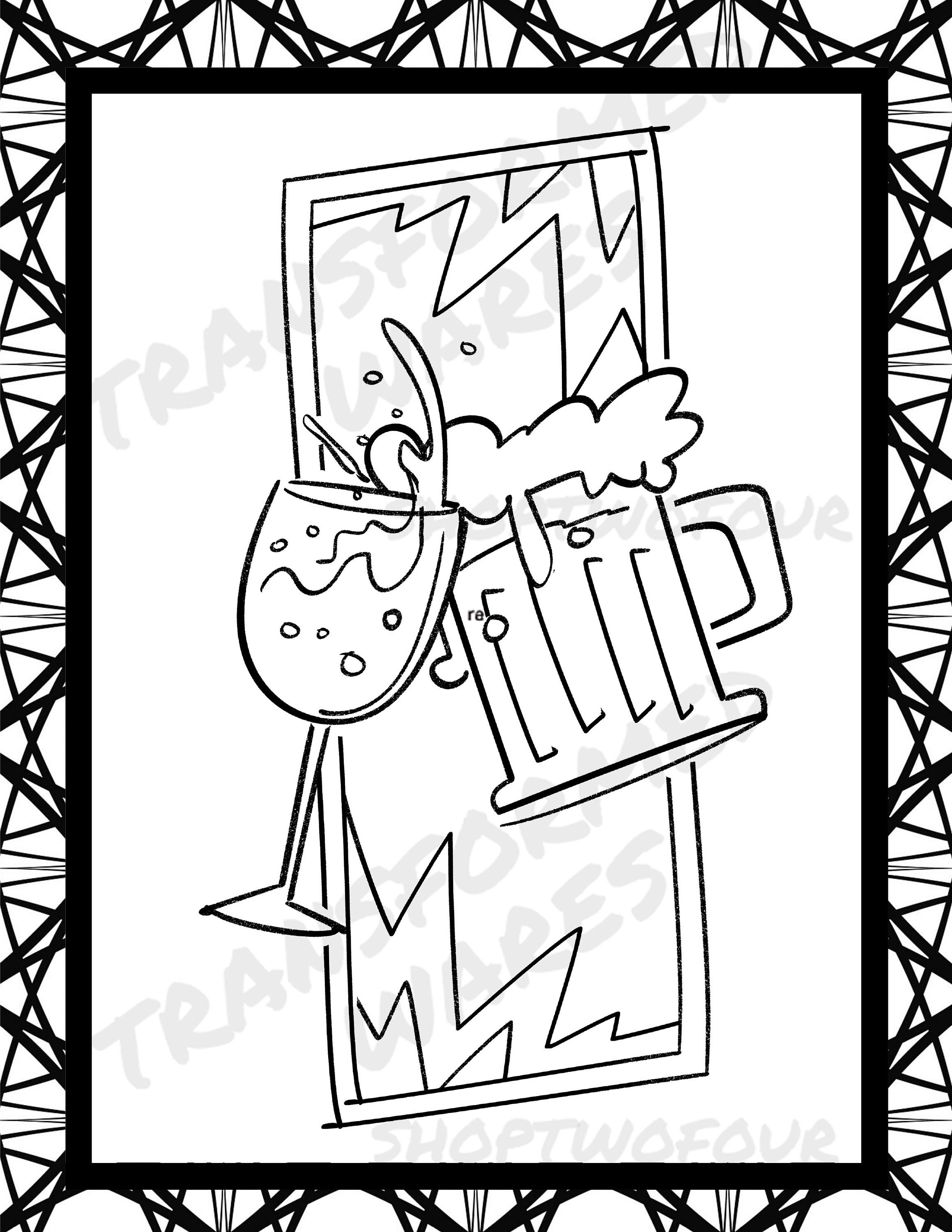 Alcohol Coloring Pages Coloring Pages