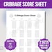 Cribbage Score Sheet Template, Printable Cribbage Score Sheet, Cribbage ...