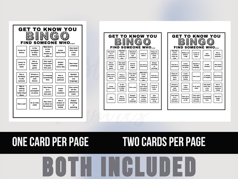 Get to Know You Bingo, Icebreaker Bingo, Find Someone Who Bingo, Find ...