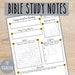 Bible Study Notes, PDF Printable, Instant Download, Church Journal ...